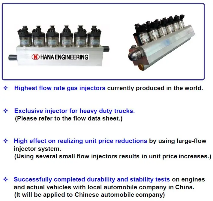 High Quality Hana Gas Fuel Cng/lpg Rail Type Injector For Heavy Duty ...