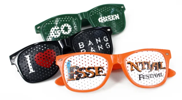 Custom Pinhole Sticker Sun Glasses - Promotional Giveaways