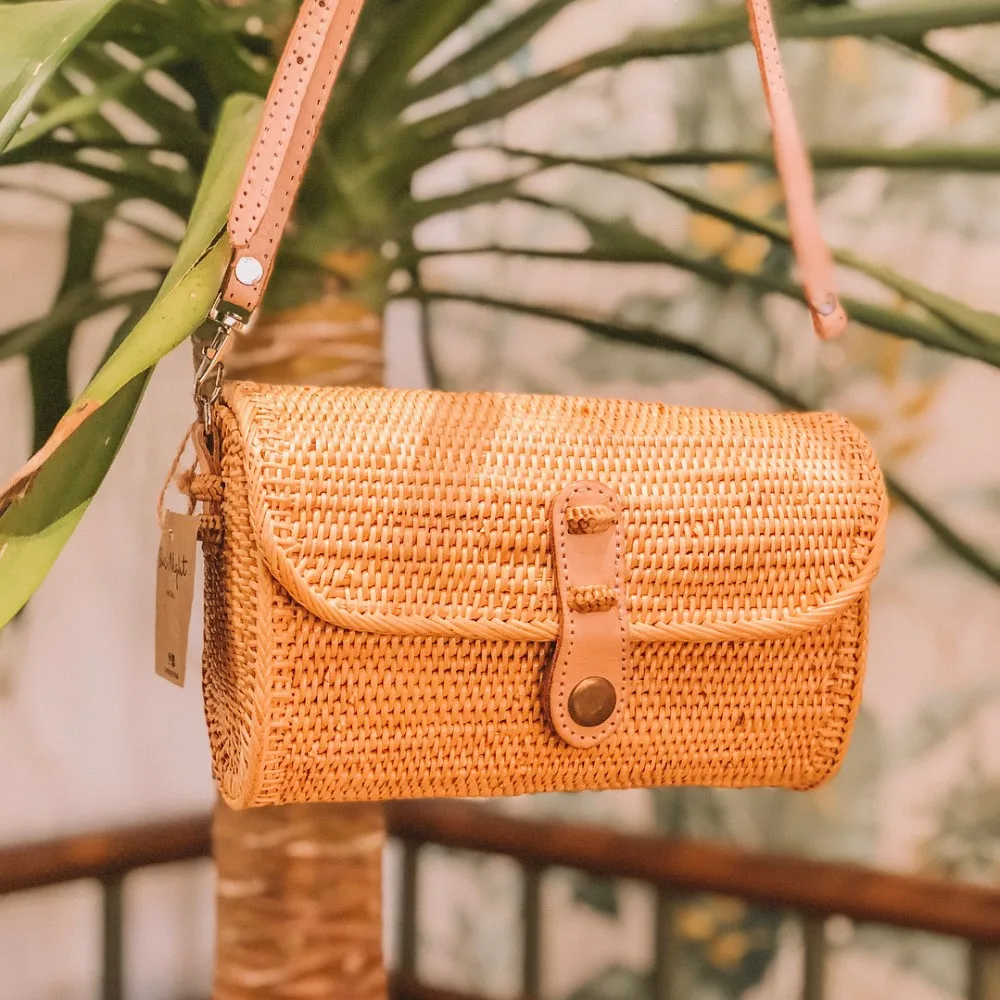 Hot Deal!! Natural Rattan Square Bag Cheap Wholesale Rattan Bag Bali ...