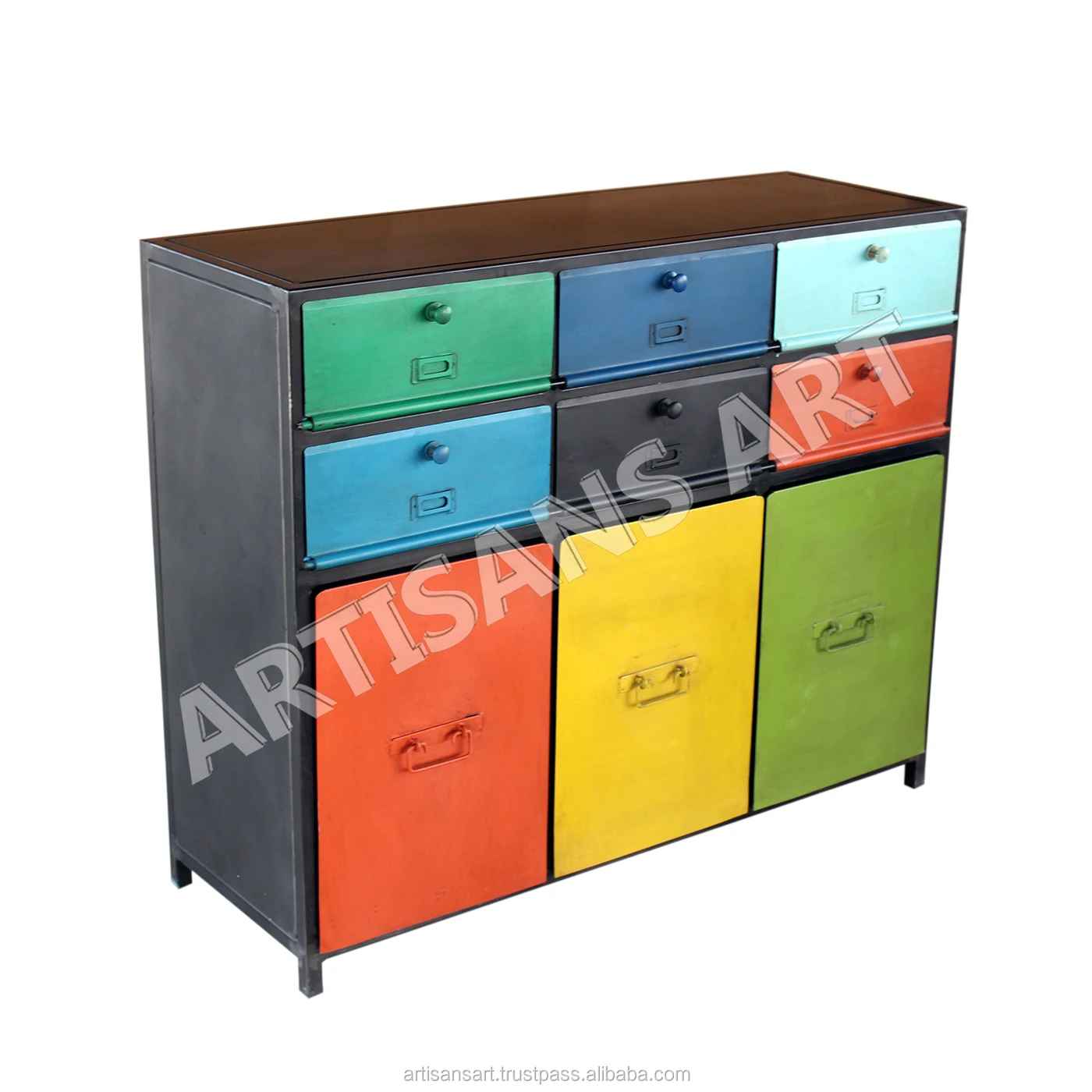 Vintage Industrial Metal Office Filing Cabinet Custom Metal Commercial ...