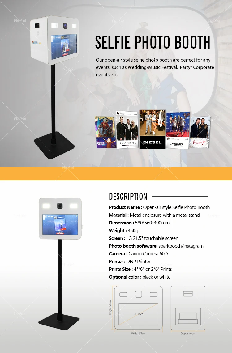 Photo Booth Kiosk With Printer And Camera Inside Box Kiosk Housing ...