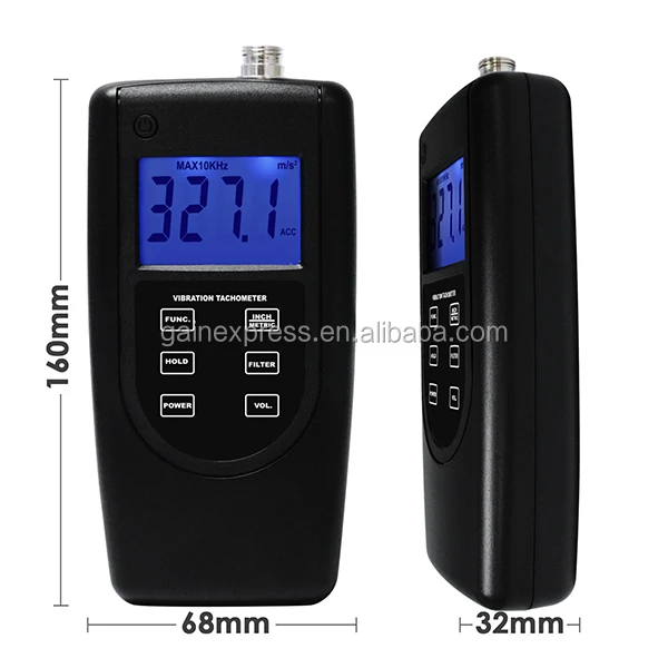 Vibration Tachometer Meter Piezoelectric Sensor Rpm (r/min) Frequency ...
