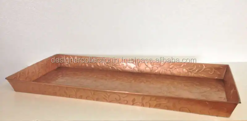 Gold Serving Tray Round - Small Round Metal Tray Baki Logam