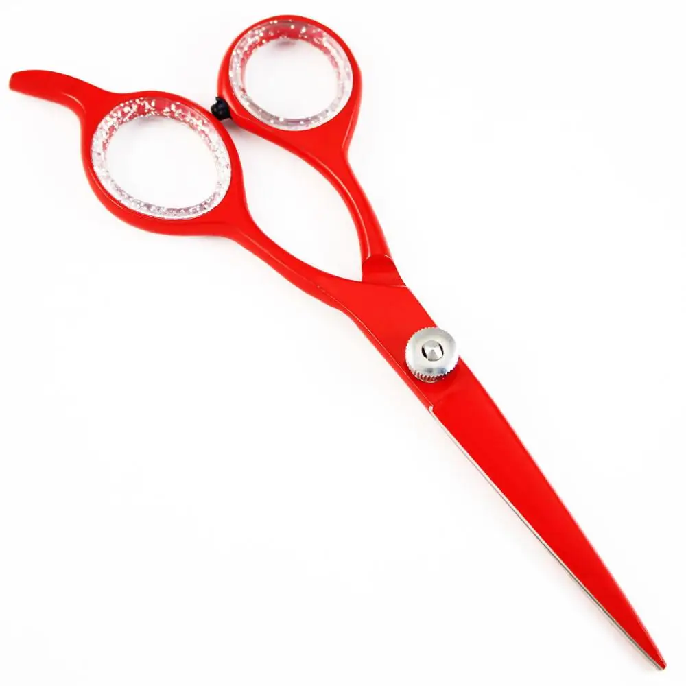 Barber Shears 6" Red Color Stainless Steel Hair Cutting & Thinning ...