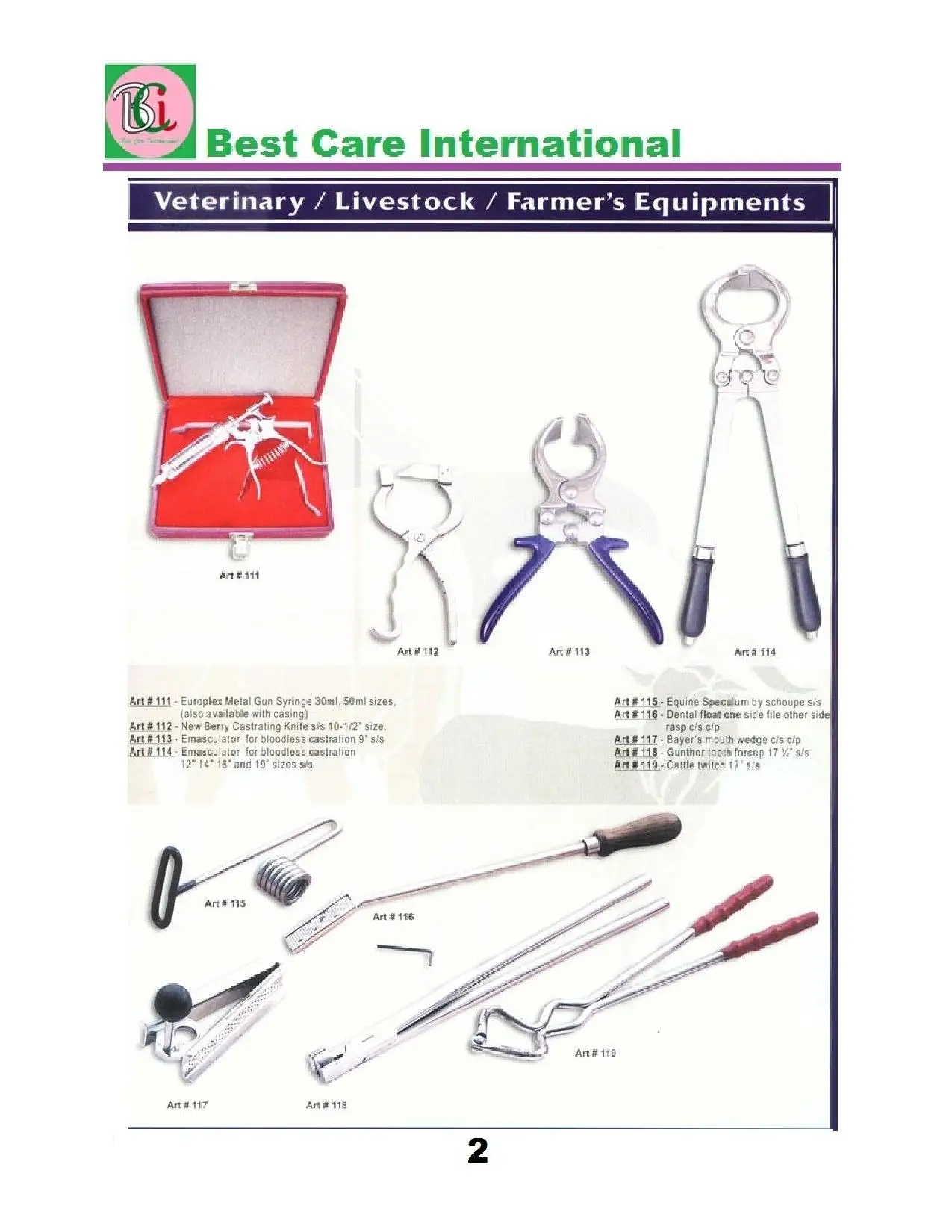 Emasculator for Bloodless Castration - Stainless Steel 16 Inch