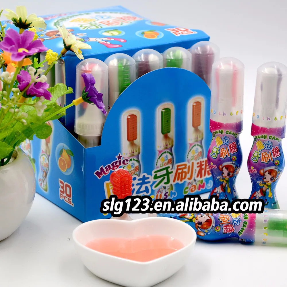 Funny Toothbrush Hard Candy Lollipop With Jam Toy Candy For Kids - Buy ...