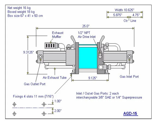 Haskel Gas Booster,Agd-15,Boost Gas Up To 5000psi,Equivalent To Maximator,Hii - Buy Gas Booster ...