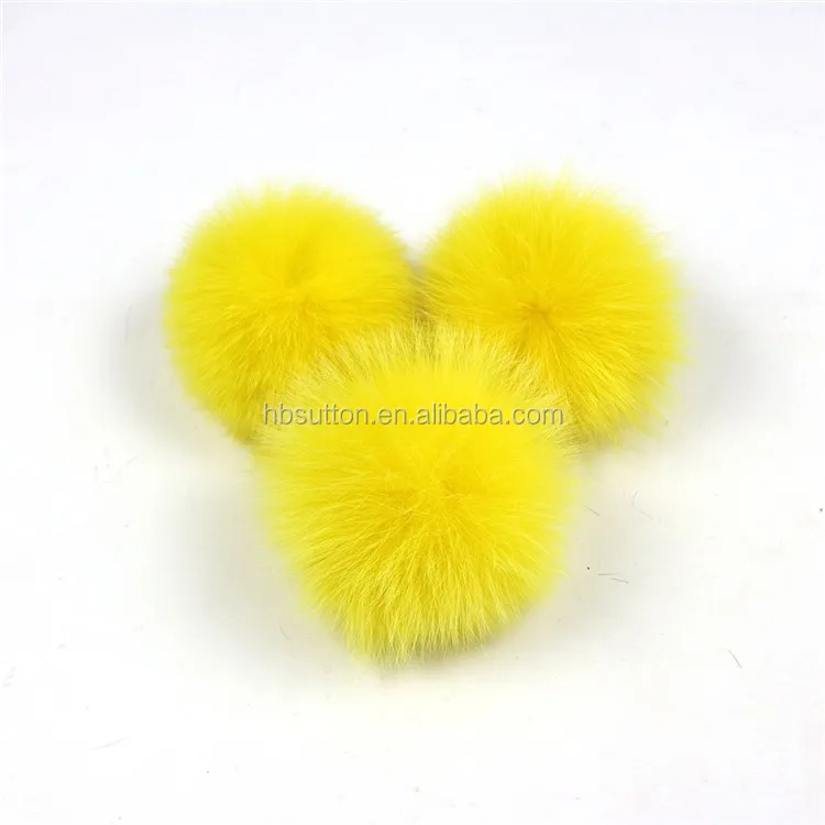 Large Fox Fur Pom Pom Silver Fox Pompom - DIY & Home Textile