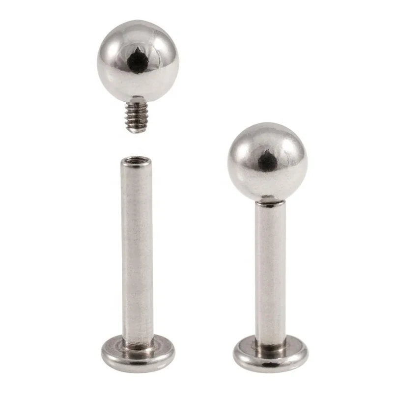 Titanium G23 Internally Threaded Ball Lip Labret Piercing Body Jewelry - Buy Titanium G23 ...