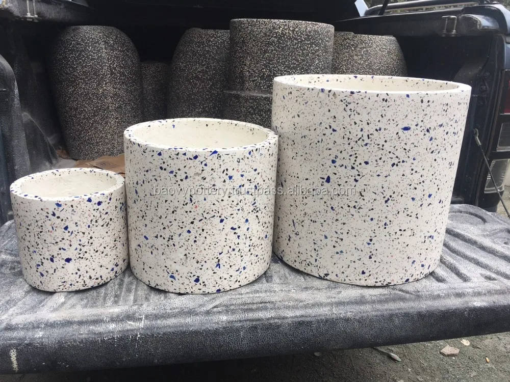 [ecova-pots] Modern Natural Concrete Pots For Table Use With Texture ...