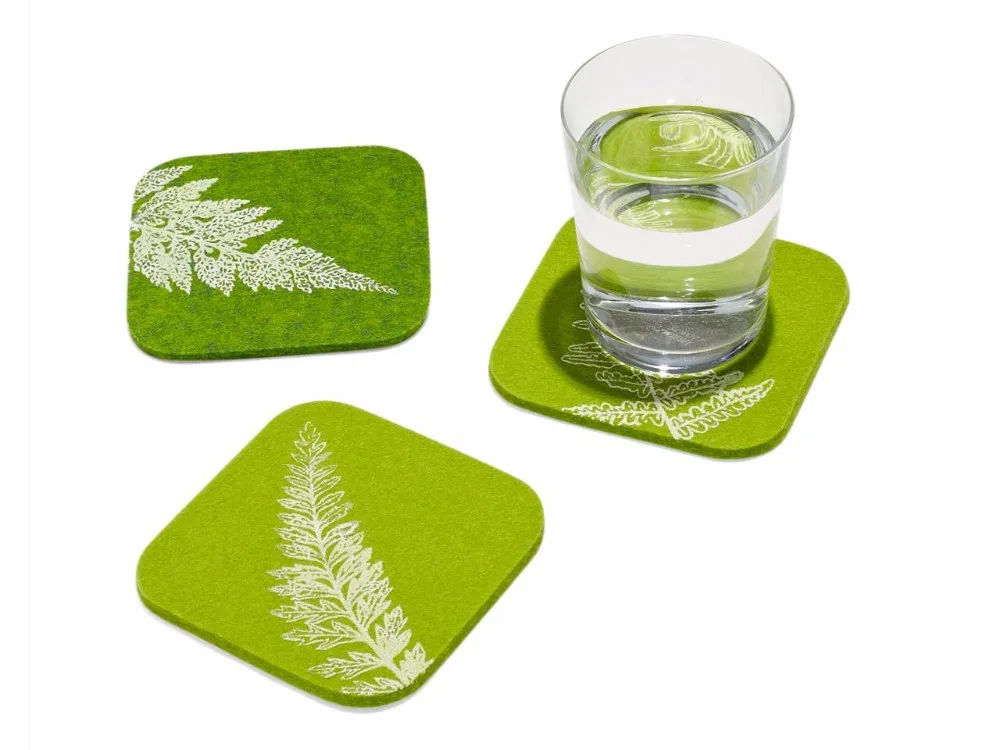 Absorbent Round Square Laser Cut Felt Drink Coasters Felt Cup Coasters ...