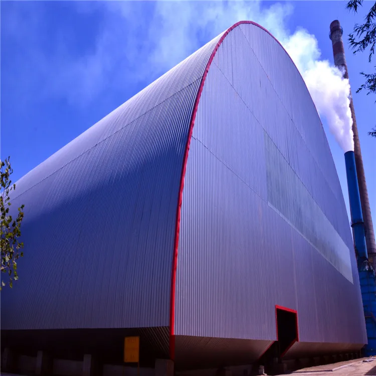 Prefab Power Plant Dome Coal Yard Storage Bunker Space Frame Roof