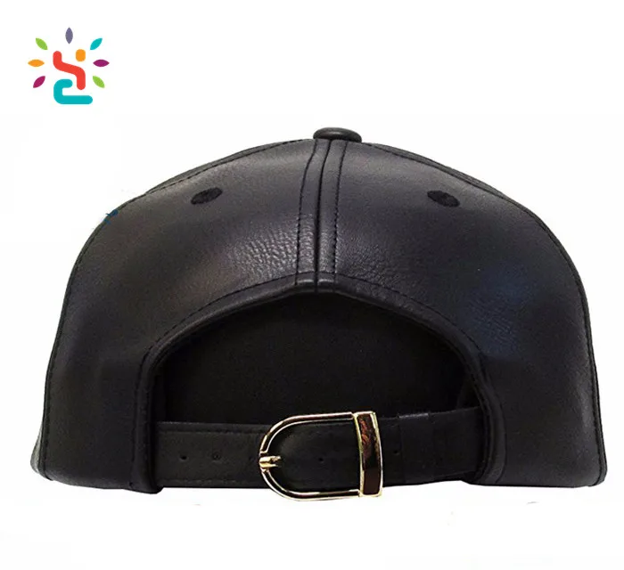 Snapback Leather Strap Buckle Hats Design Your Own Black Leather ...