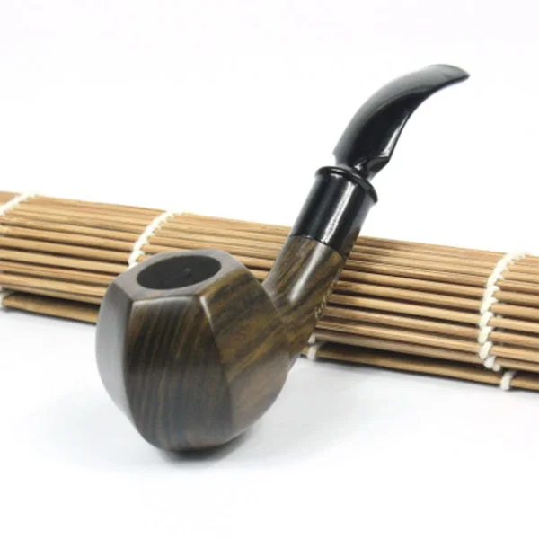 Ebony Wood Pipe Handmade Briar Brown Smoking Pipe - Buy Fancy Smoking ...