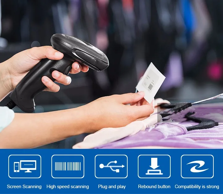 Usb/ Ps2 Rs232 Serial Port Communicate Handheld 1d 2d Barcode Scanner ...