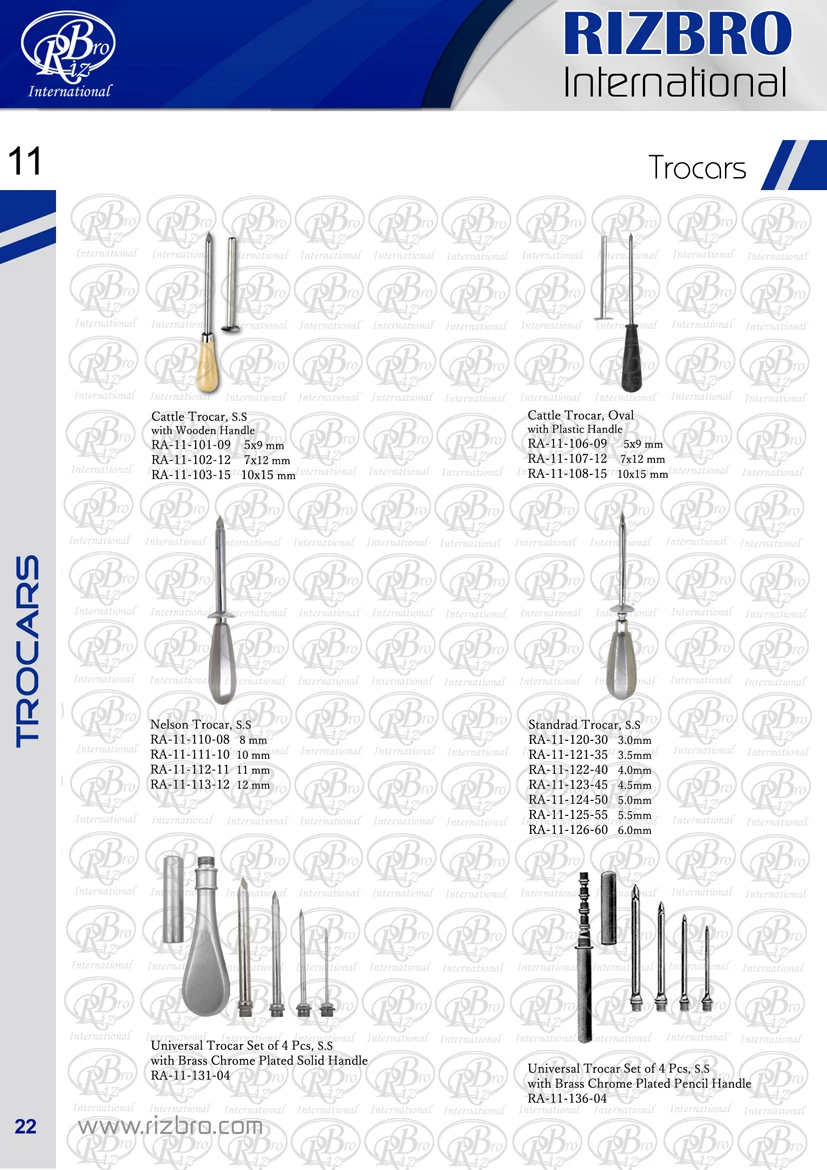 Standard Cattle Trocar Stainless Steel / Live Stock & Veterinary Trocar ...