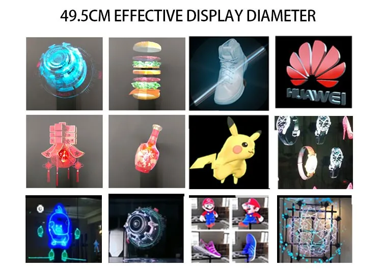 Hologramas 3d Wall Holographic Hologram Display Trade Show Fan Rotating ...