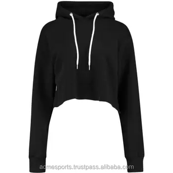 Ladies Crop Top Hoodies - 100% Cotton Cropped Top Cheap Hody With Draw ...