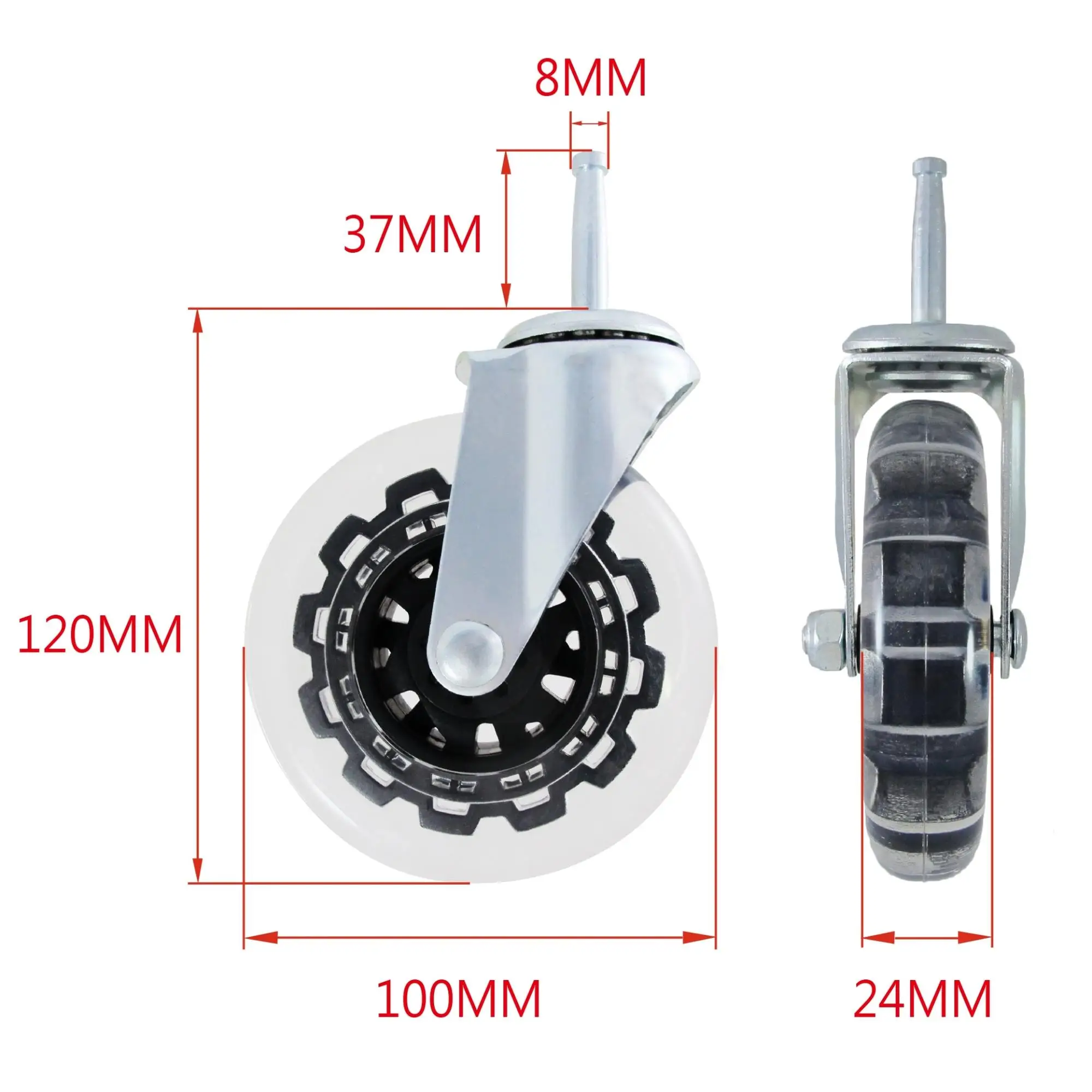 4 inch PVC Wheel Grip Neck Removable Caster Wheels | CHANG CHUAN ...