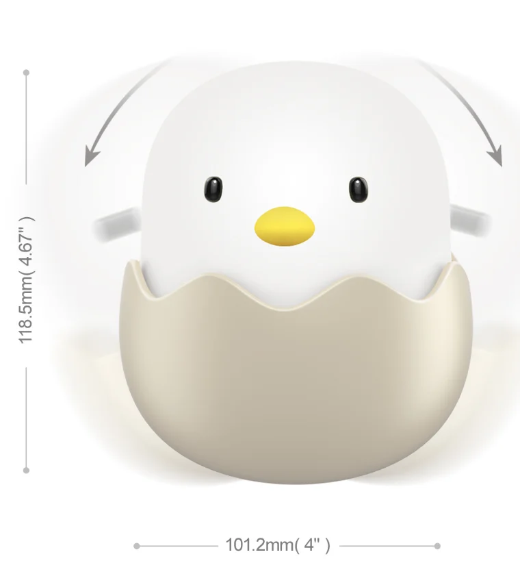 Sensor Rechargeable Warm White Eggshell Chicken Egg Silicone Led Night ...