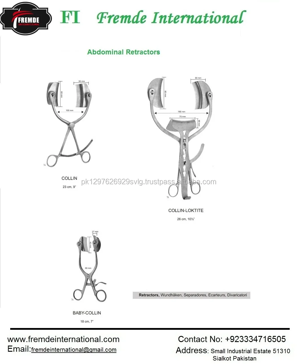 O, Sullivan-O,connor & Denis-Browne Abdominal Retractors