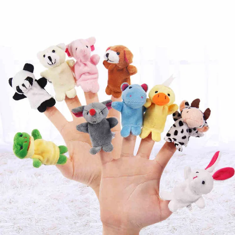 10 Stks/partij Cartoon Dier Fluwelen Handpop Vinger Speelgoed Vinger ...