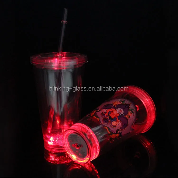 Led Light up Tumbler with Lid and Straw - Perfect for Parties