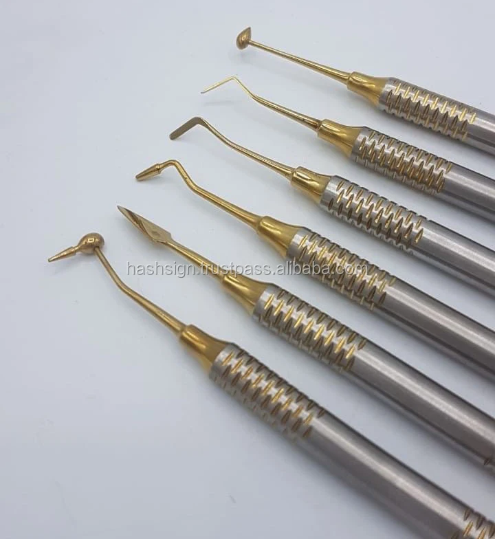 Dental Composite Filling Instrument Gold / Blue Coated Restorative Kit ...
