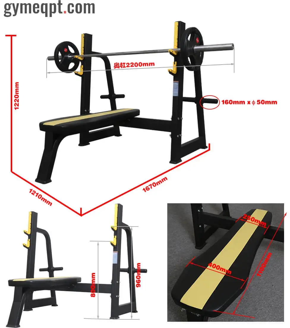 Barbell Flat Bench Chest Press Gym Equipment Fitness Machine Dm016 ...