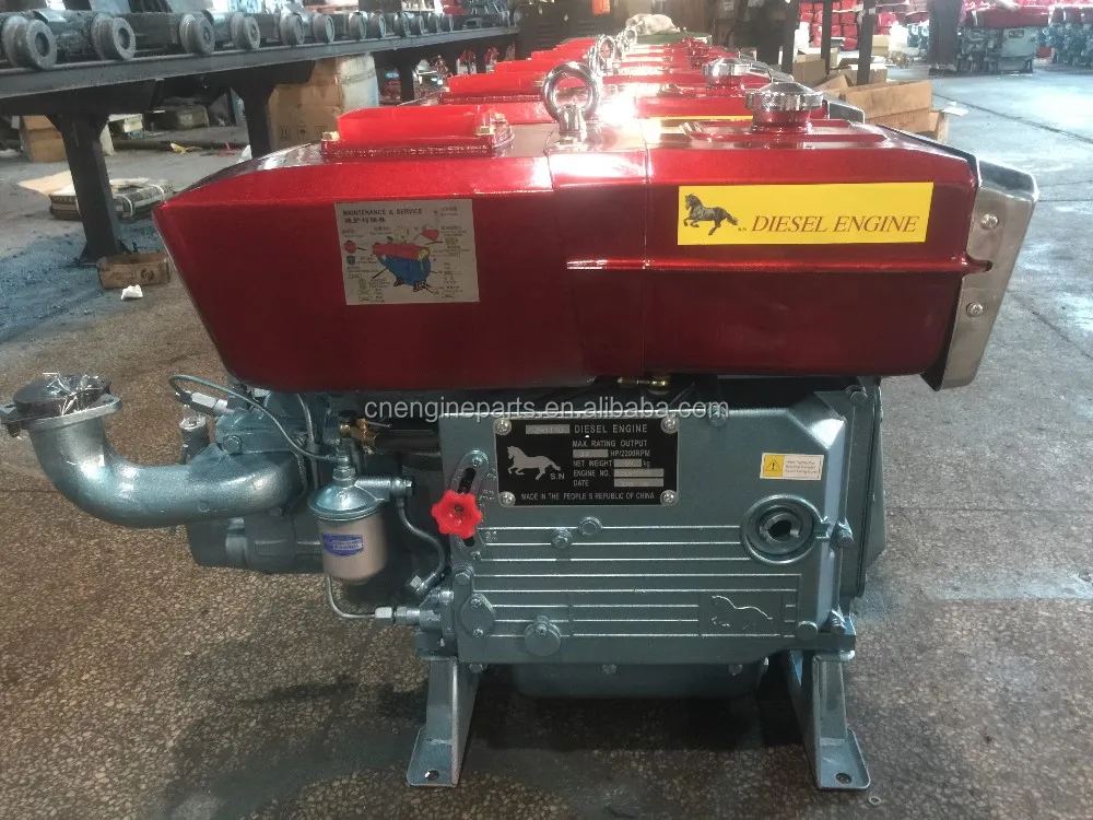 24hp Single Cylinder Horizontal Water Cooled 4 Stroke Agriculture ...