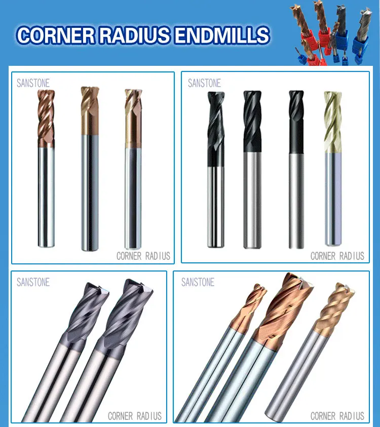 Corner Radius Carbide End Mill Cutters R End Mills - Buy Carbide End ...