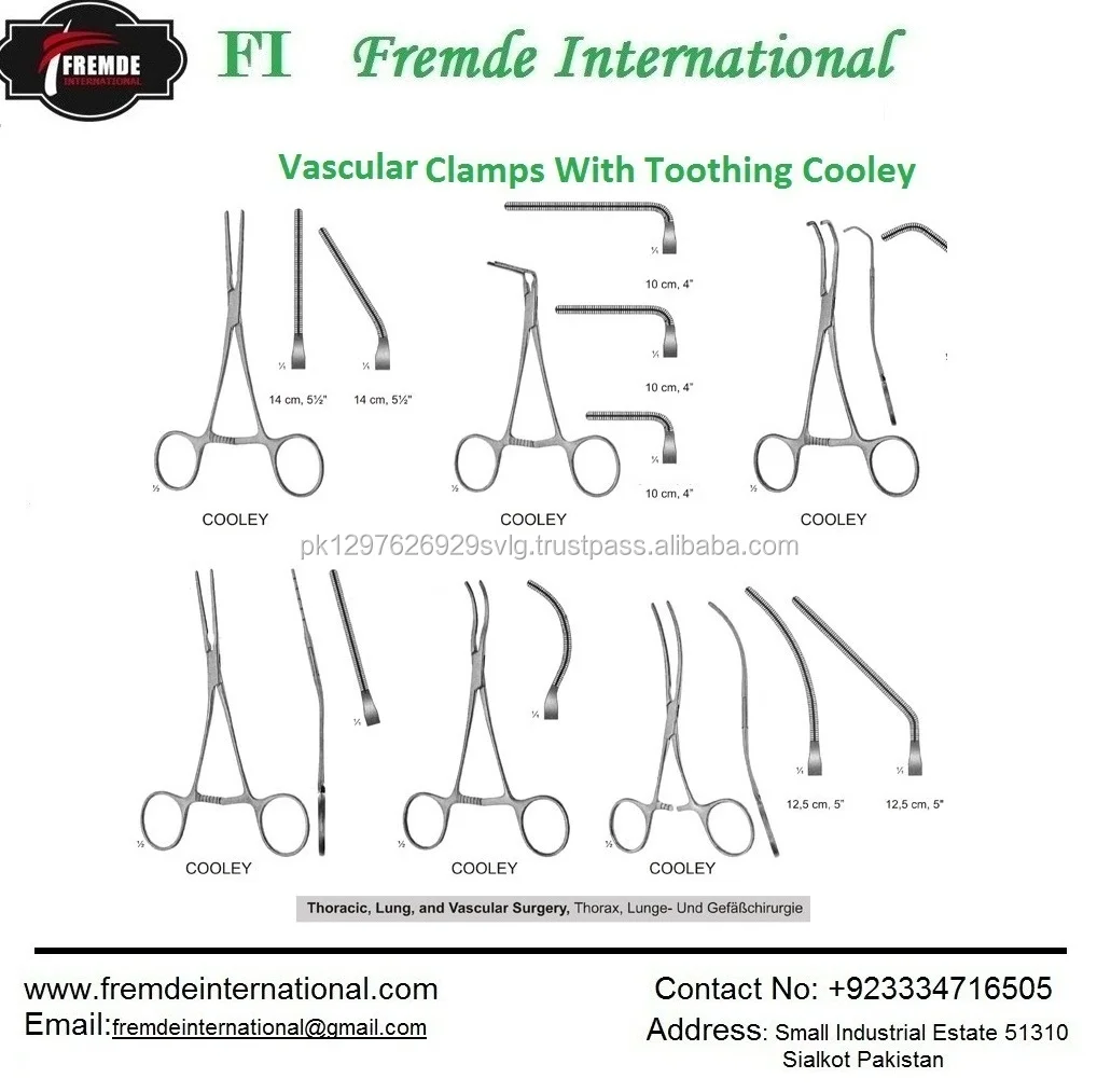 Debakey Dissecting Ligature Forceps & Wylie Clamps - ISO Certified