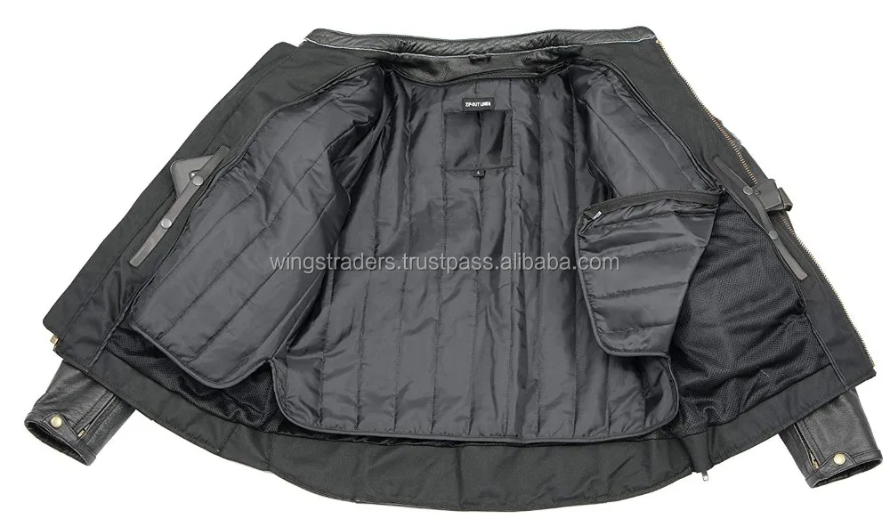 Mens Leather Crossover Scooter Jacket W/removable Lining / Premium ...