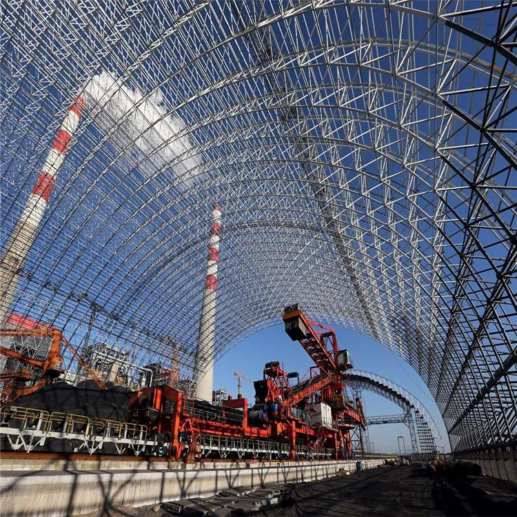 Prefab Power Plant Dome Coal Yard Storage Bunker Space Frame Roof