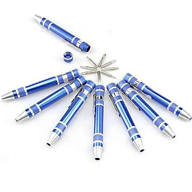 8-in-1 Precision Pocket Screwdriver Set,Phillips & Slotted,Multipurpose Pen Screwdriver Tool Kit ...
