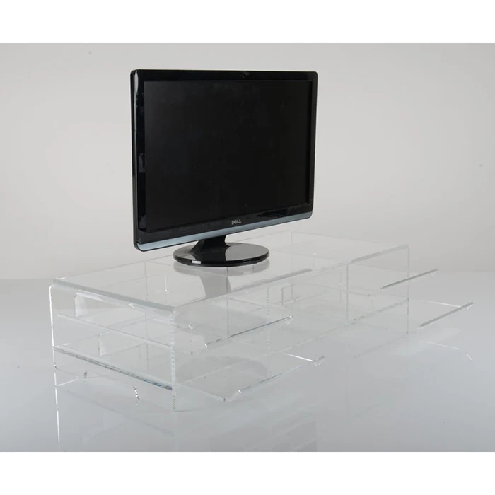 Transparent Acrylic Monitor Stand Hotel Use Plexiglass Tv Stand With ...