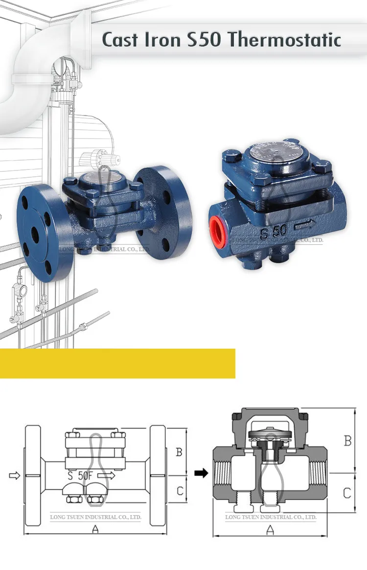 Dsc Balanced Pressure Thermostatic Cast Iron Steam Traps - Buy Steam ...