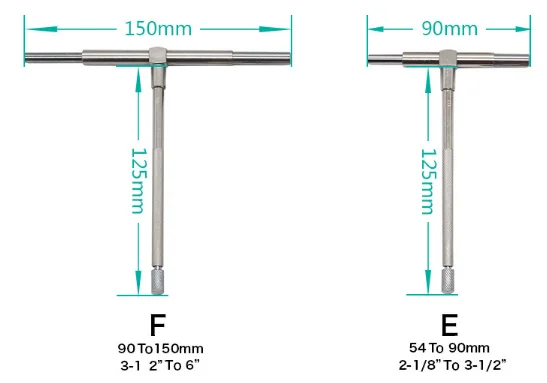 6pcs Precision Adjustable Telescoping Gauge Set 8-150mm