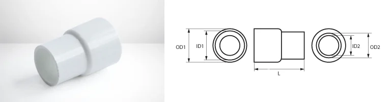 PVC Conduit Reducing Coupling - Standard BS 4607