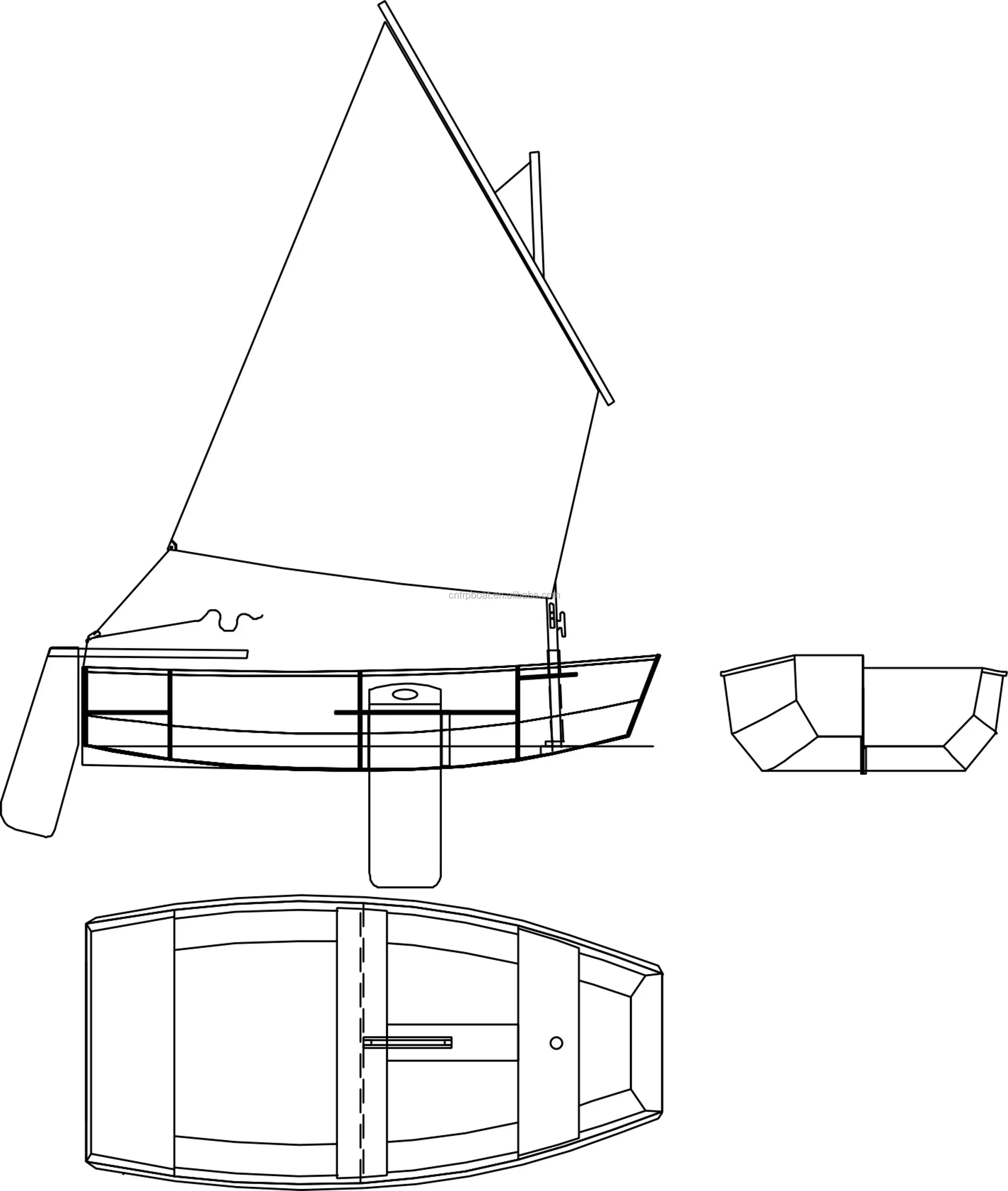 7 Ft High Quality Cheap Price Fiberglass Monohull Type Op Class ...