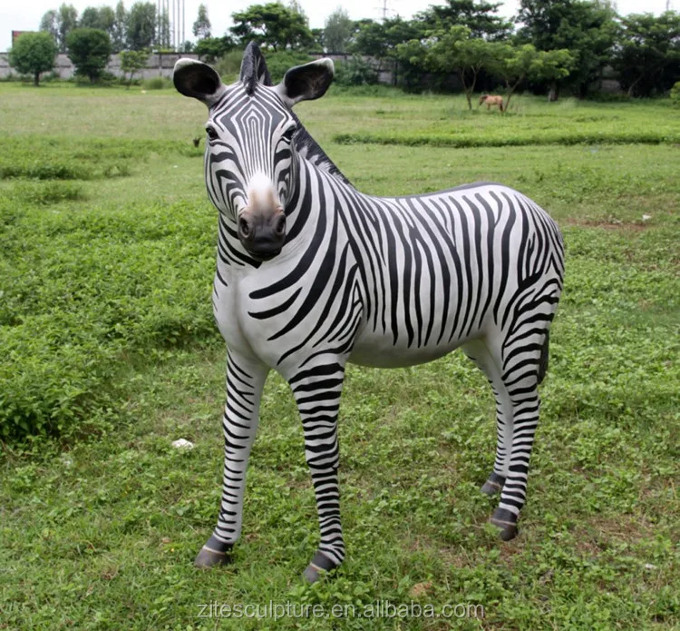 Life Size Resin Animal Statue - Fiberglass Zebra Sculpture