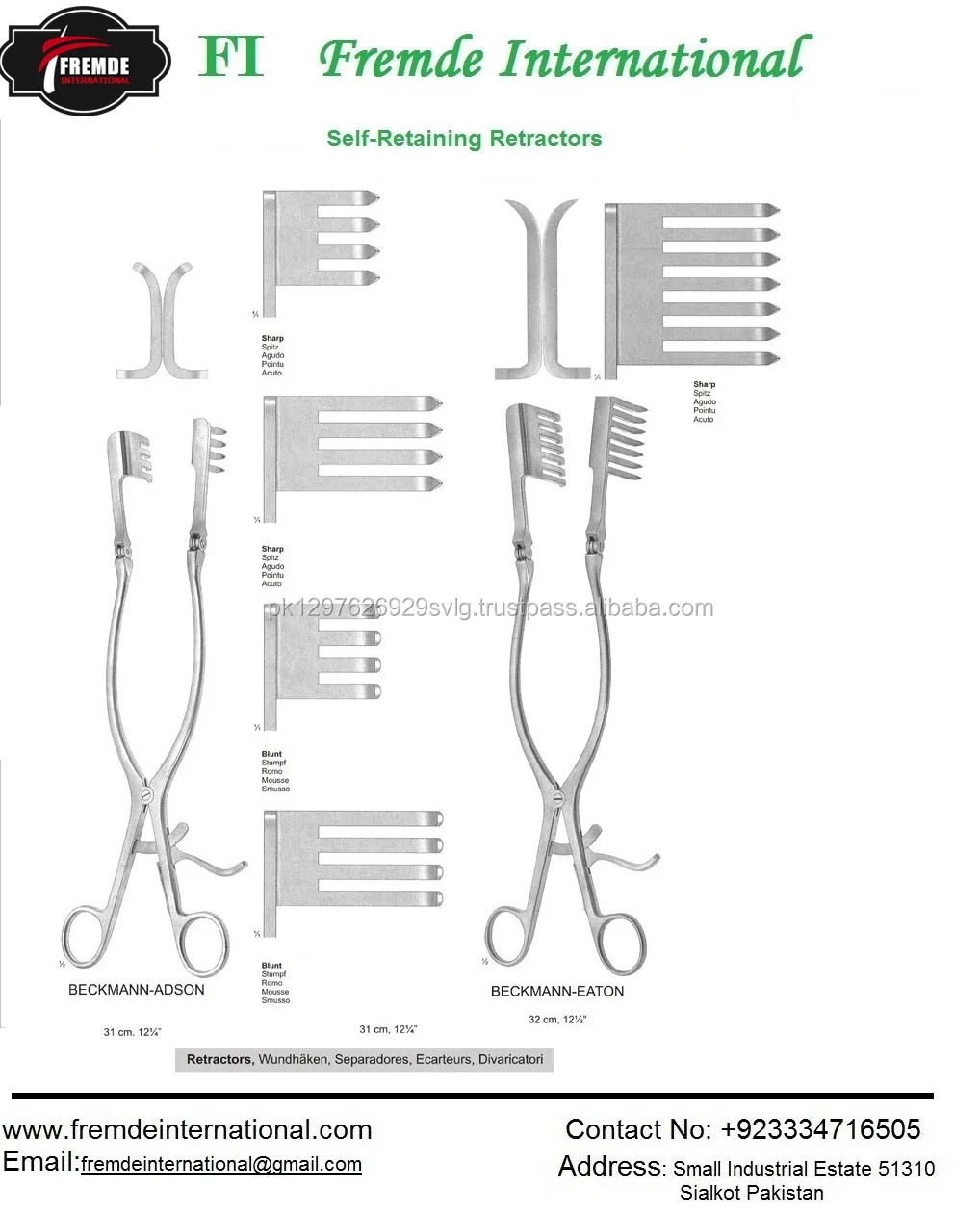 O,Sullivan-o,Connor Abdominal Retractors & Denis-browne Abdominal ...