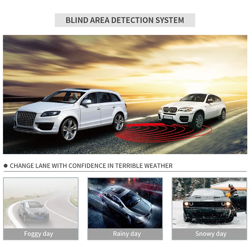 Blind Zone Detect Radar Detection System Dc12v Lane Change Driving ...