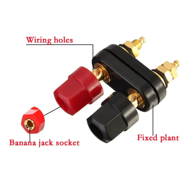 Gold Plated Brass Speaker Terminal Dual 5 Way Binding Post - Buy 5 Way ...