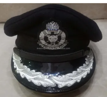 Malaysian Police Cap Hand Embroidered Polis Peak Hat Single Leaf - Buy ...