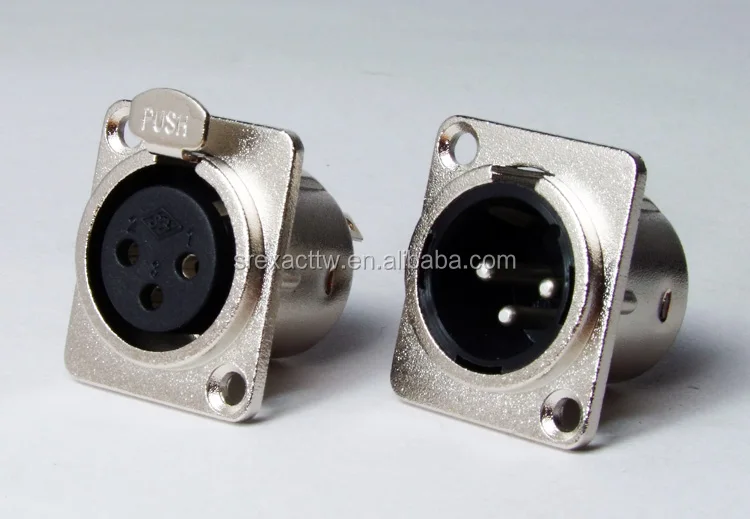 3pin Xlr Male Panel Mount Xlr Socket Connector - Buy Xlr Chassis ...