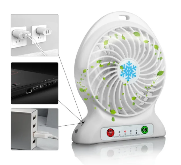 Low Promotion Portable 2 In 1 Rechargeable Mini Usb Fan With Power Bank ...