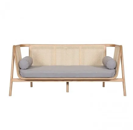 Modem Lounge Wooden Cane Sofa in Hotel - Perfect for Living Room
