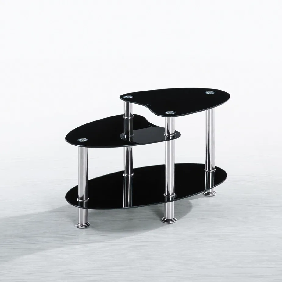 Modern Oval Glass Coffee Table - Tempered Glass Center Table for Living ...
