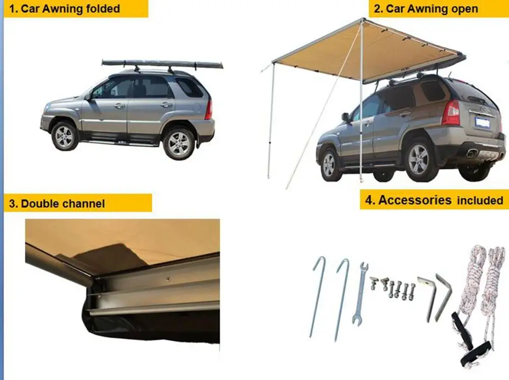 4x4 Offroad Car Wing Awning - Durable & Waterproof Tent